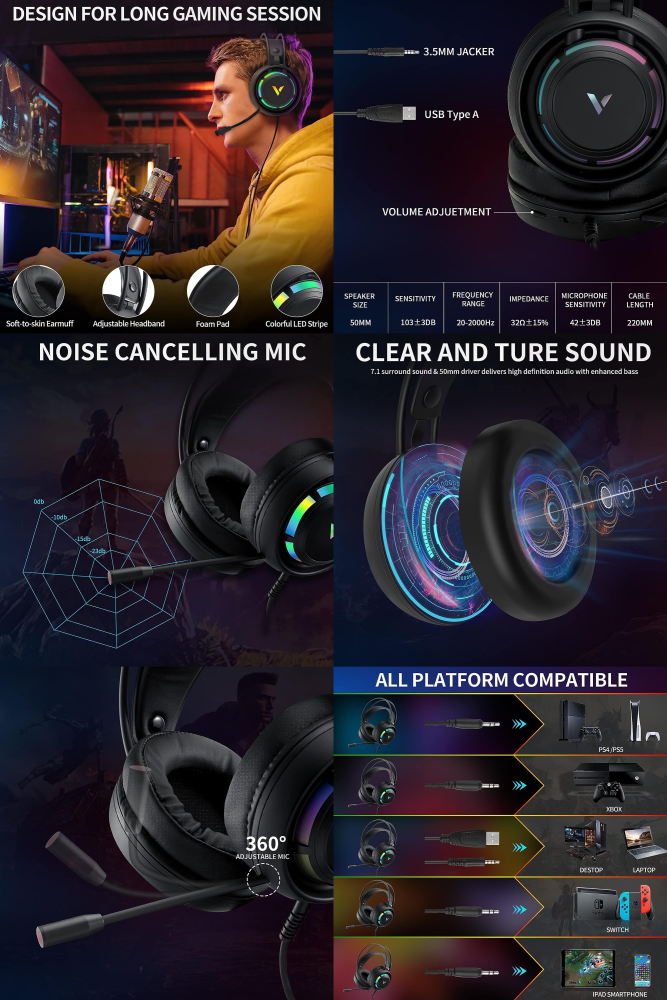 اشتر Rapoo VH110 Wired Gaming Headset 11923 عبر الإنترنت في العراق